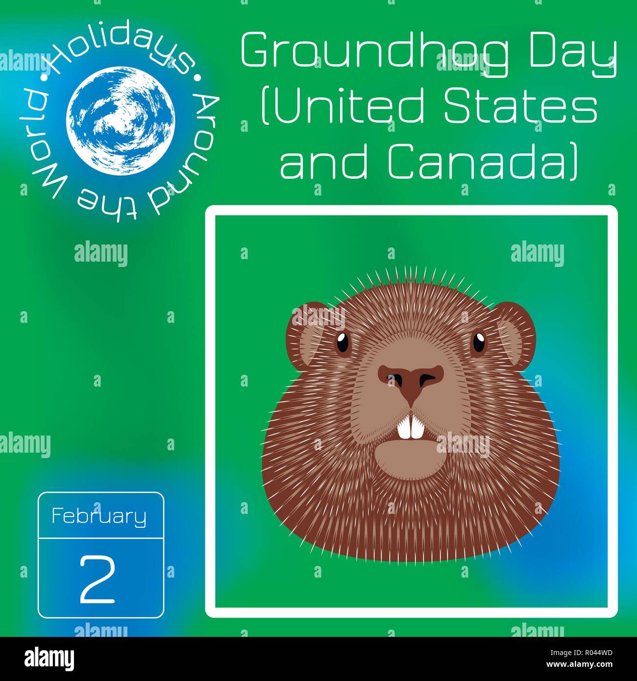Groundhog Day. National holiday in the USA and Canada. Calendar ...