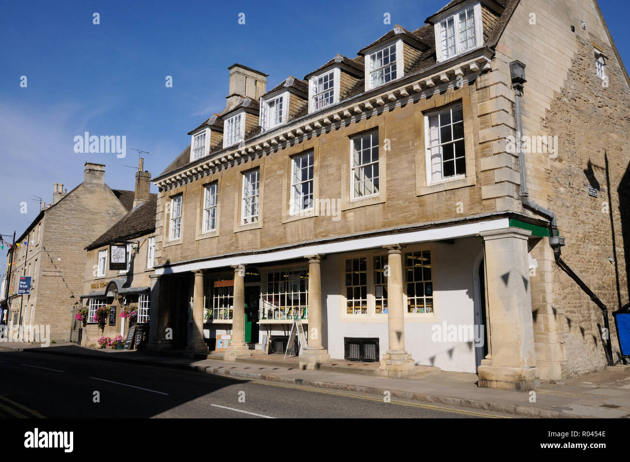 The Oundle Bookshop. Oundle, Northamptonshire, stands behind a handsome ...