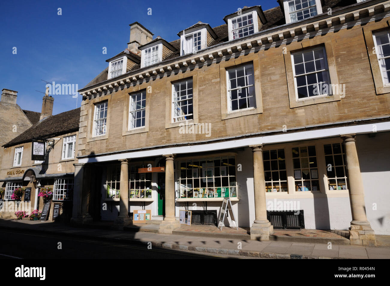 The Oundle Bookshop. Oundle, Northamptonshire, stands behind a handsome ...