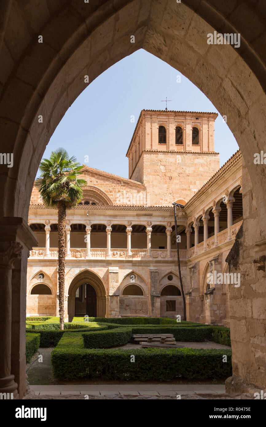patio of one of the cloisters of the monastery of Santa Maria de Huerta ...
