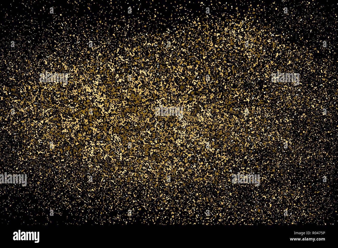 Gold Glitter Texture Isolated On Black. Amber Particles Color. Celebratory Background. Golden ...