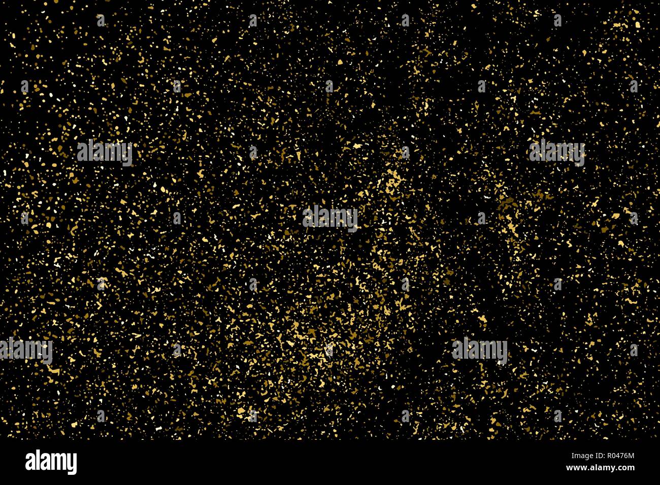Gold Glitter Texture Isolated On Black. Amber Particles Color. Celebratory Background. Golden ...
