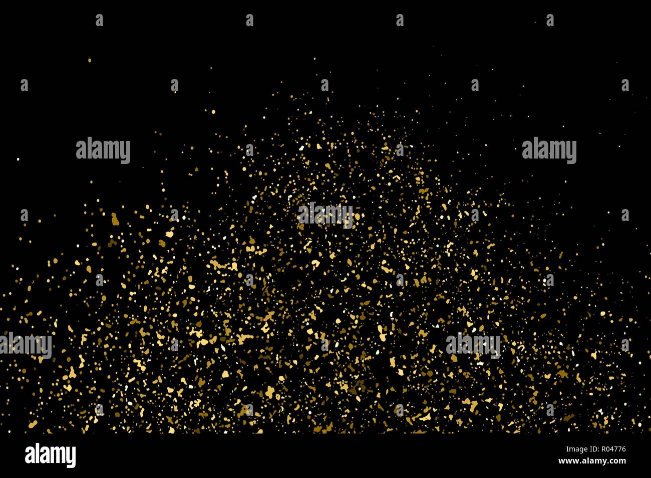 Gold Glitter Texture Isolated On Black. Amber Particles Color. Celebratory Background. Golden ...