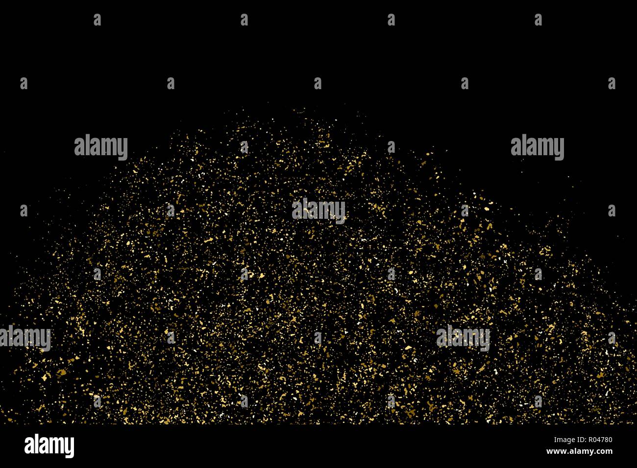 Gold Glitter Texture Isolated On Black. Amber Particles Color ...