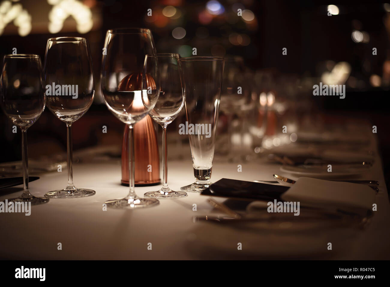table setting in beautiful european restaurant Stock Photo - Alamy
