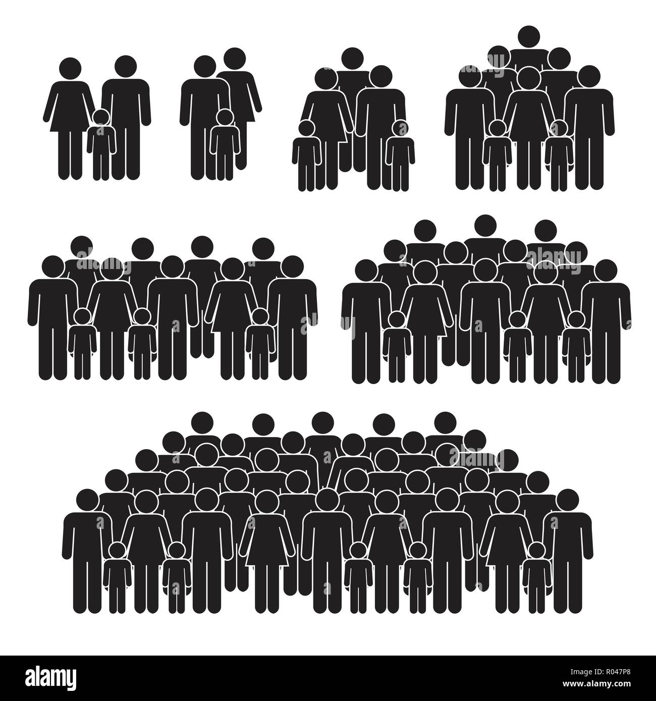 Families crowd on white background Stock Vector Image & Art - Alamy