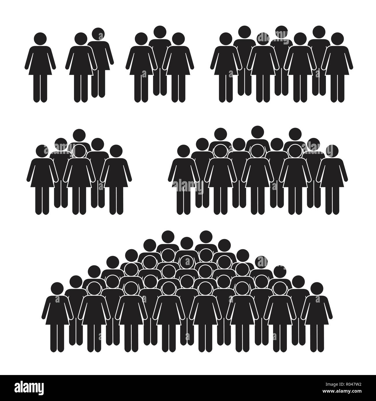 Woman crowd on white background Stock Vector Image & Art - Alamy