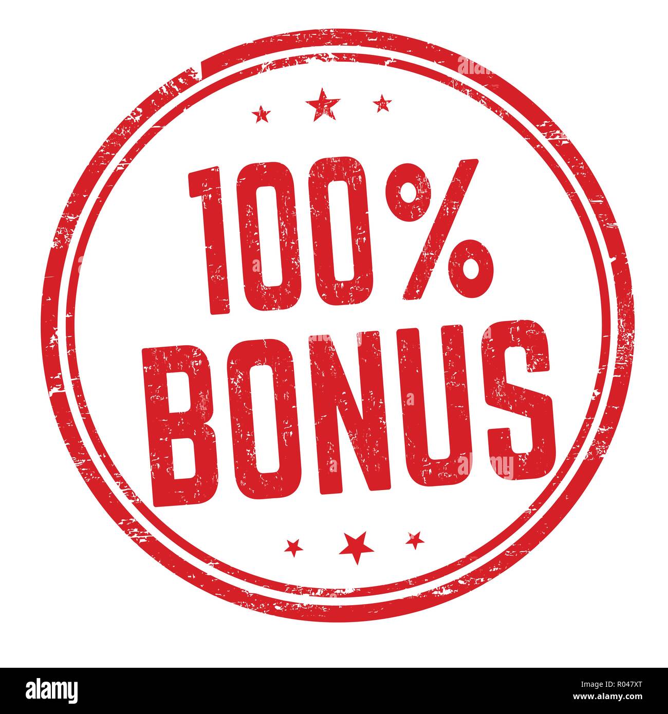 100 percent bonus sign or stamp on white background, vector ...