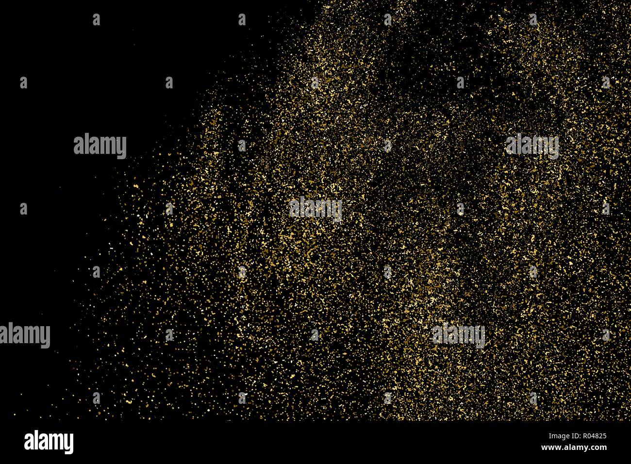 Gold Glitter Texture Isolated On Black. Amber Particles Color. Celebratory Background. Golden ...