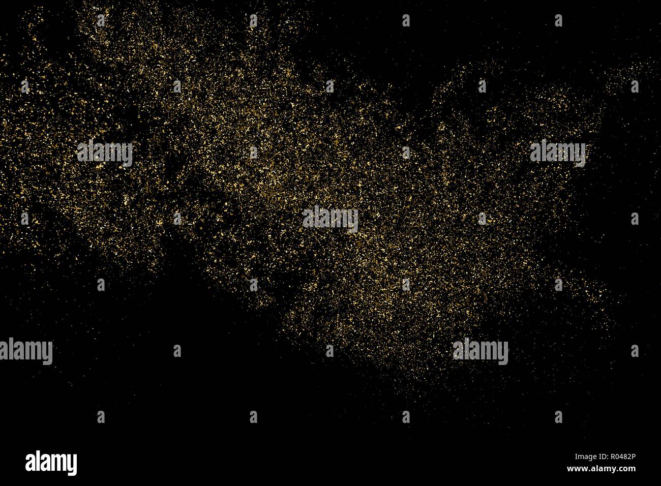 Gold Glitter Texture Isolated On Black. Amber Particles Color. Celebratory Background. Golden ...