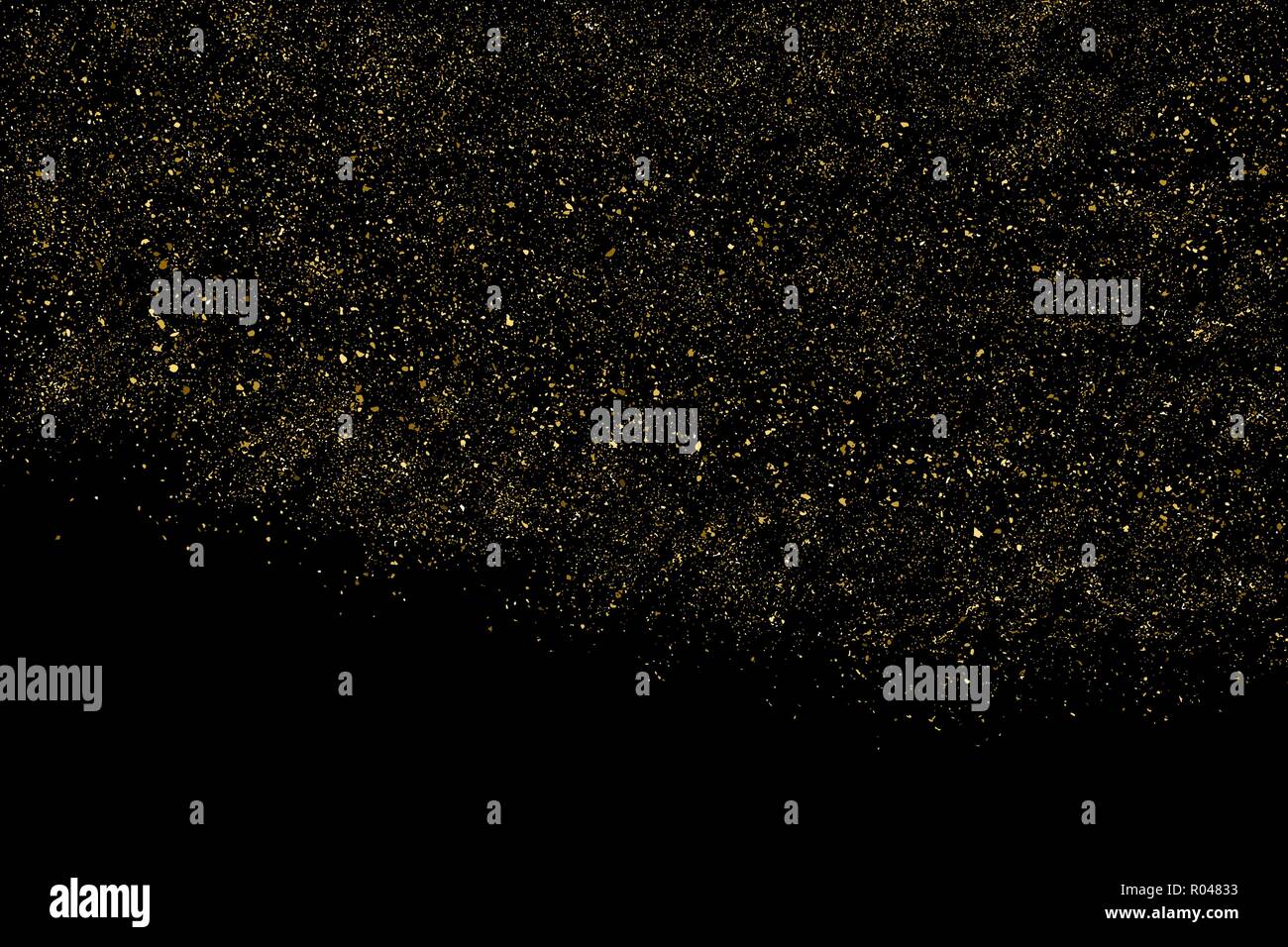 Gold Glitter Texture Isolated On Black. Amber Particles Color. Celebratory Background. Golden ...