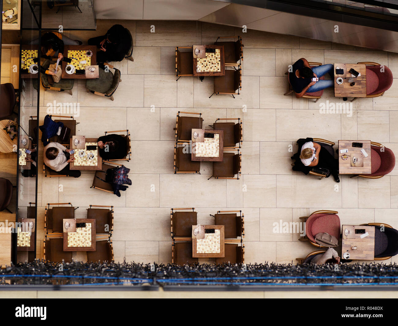 Coffee shop, cafe bar with people Stock Photo - Alamy