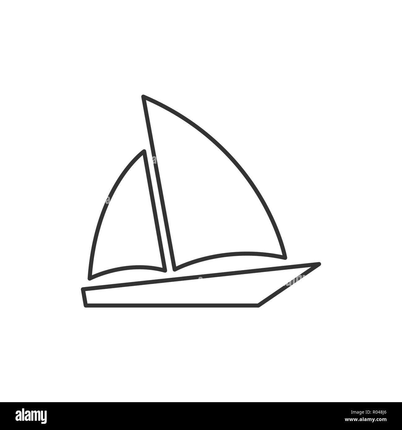 Sailing boat linear icon Black and White Stock Photos & Images - Alamy