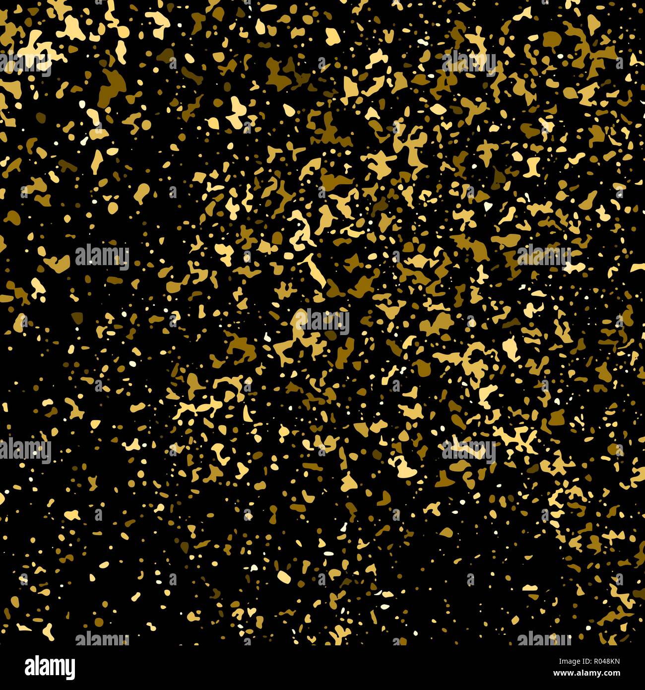 Gold Glitter Texture Isolated On Black. Amber Particles Color ...