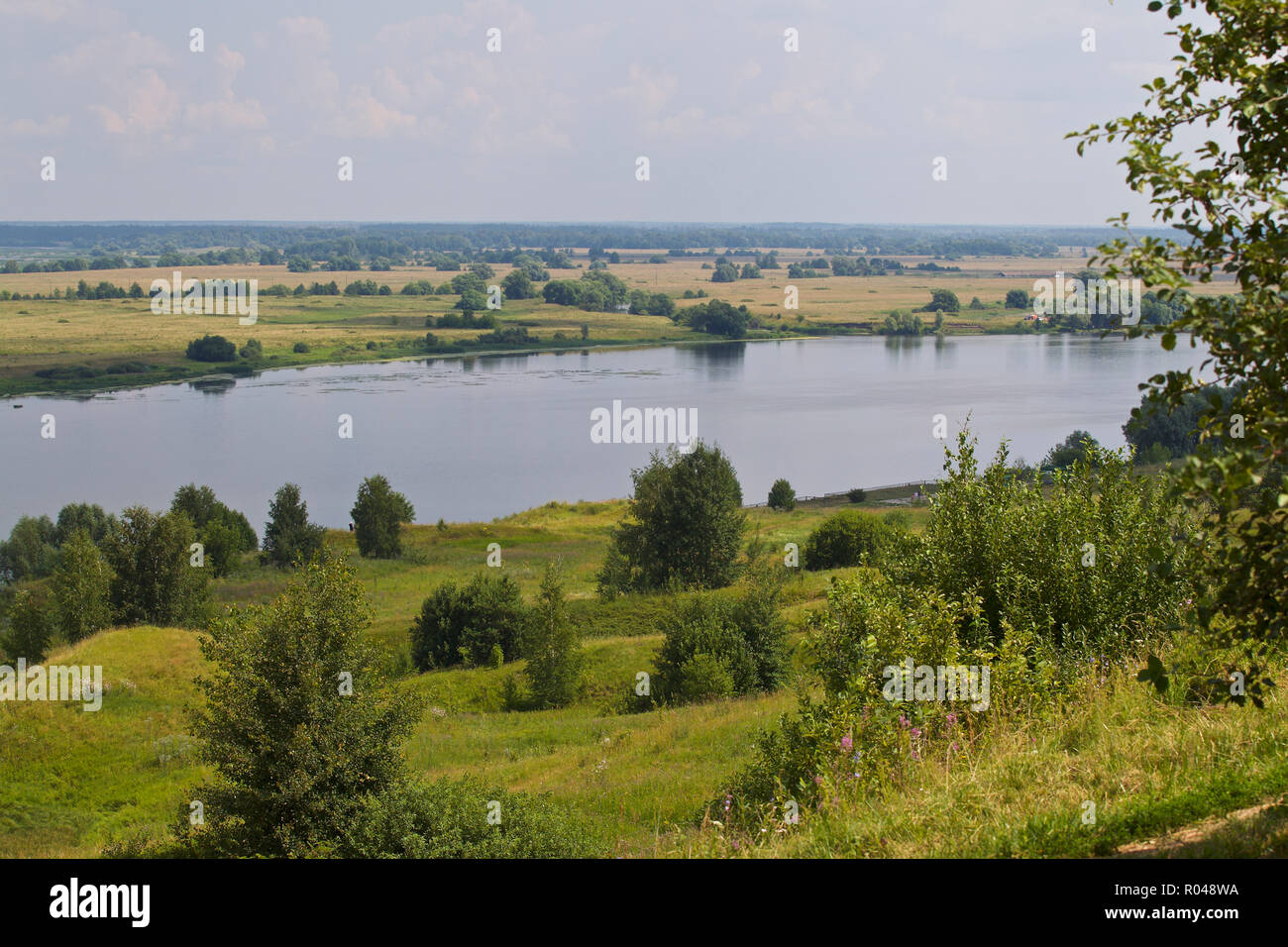 View of the Oka River near the village of Konstantinovo, Ryazan Region ...