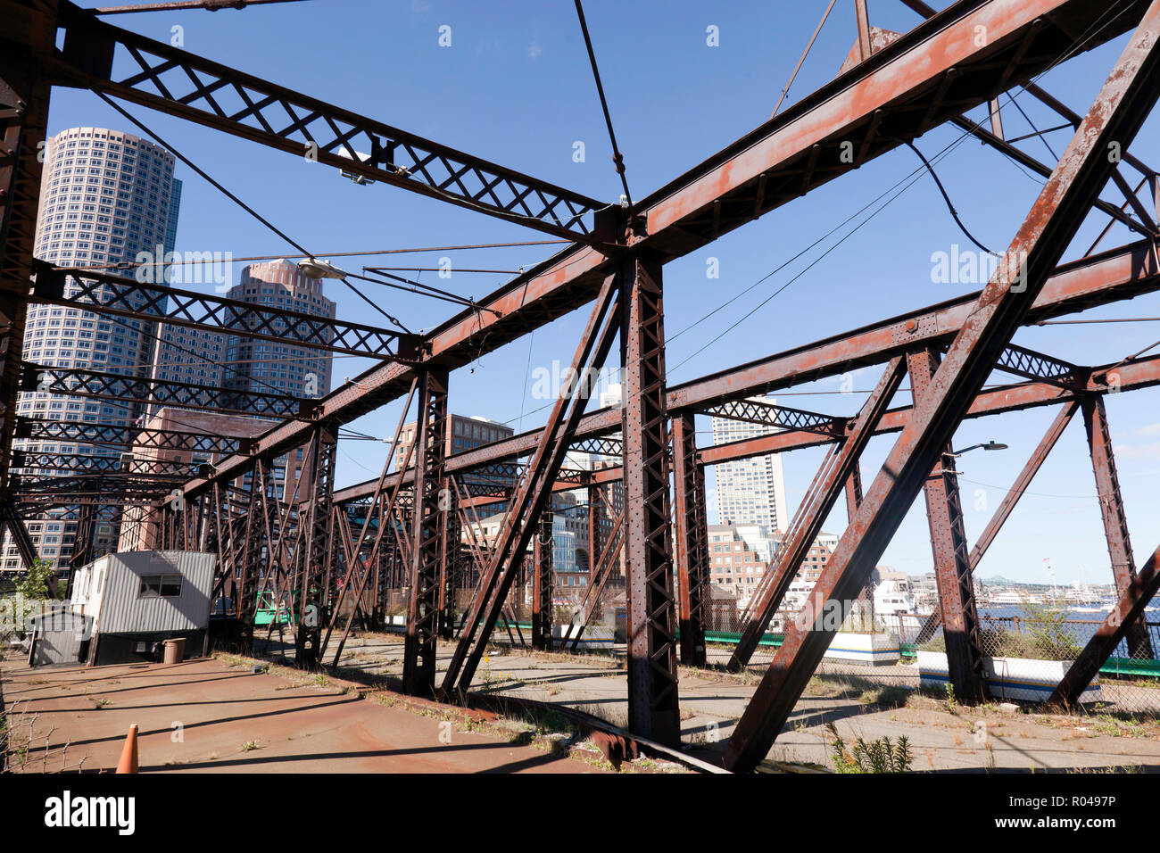 View of the Northern Avenue Bridge, that spans Fort Point Channel ...