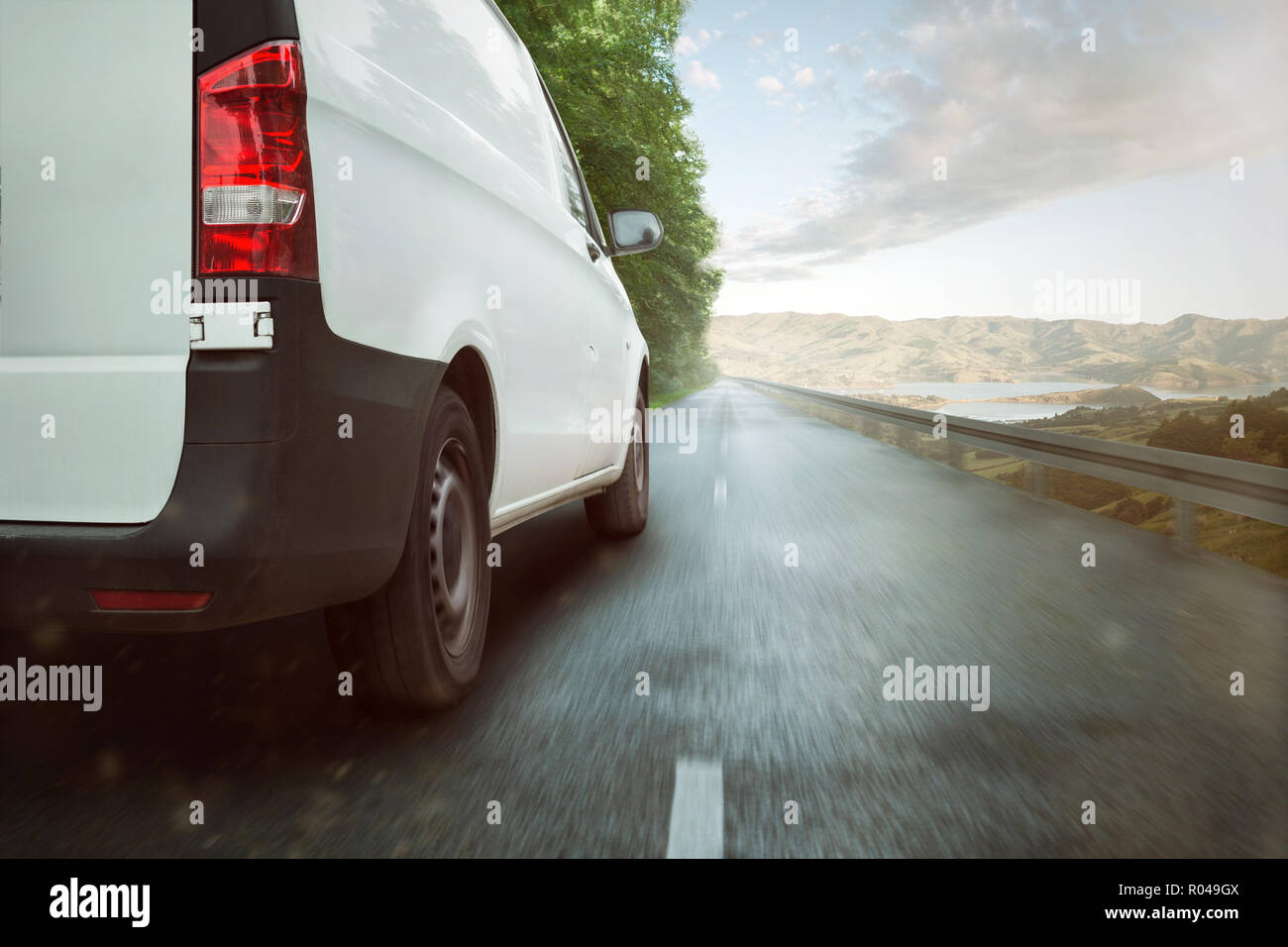 Delivery van rear view hi-res stock photography and images - Alamy