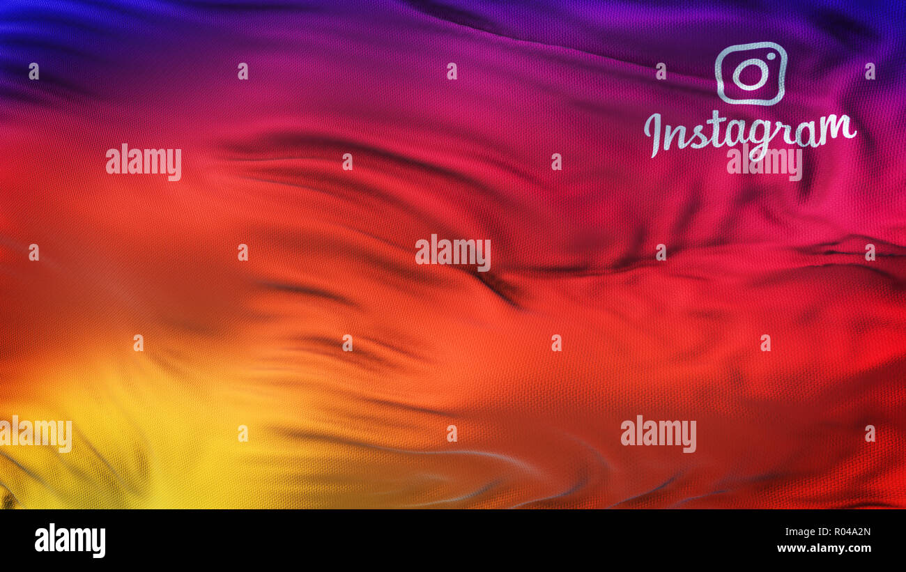 Instagram Colorful Gradient Wave Background - Editorial Use Only Stock ...