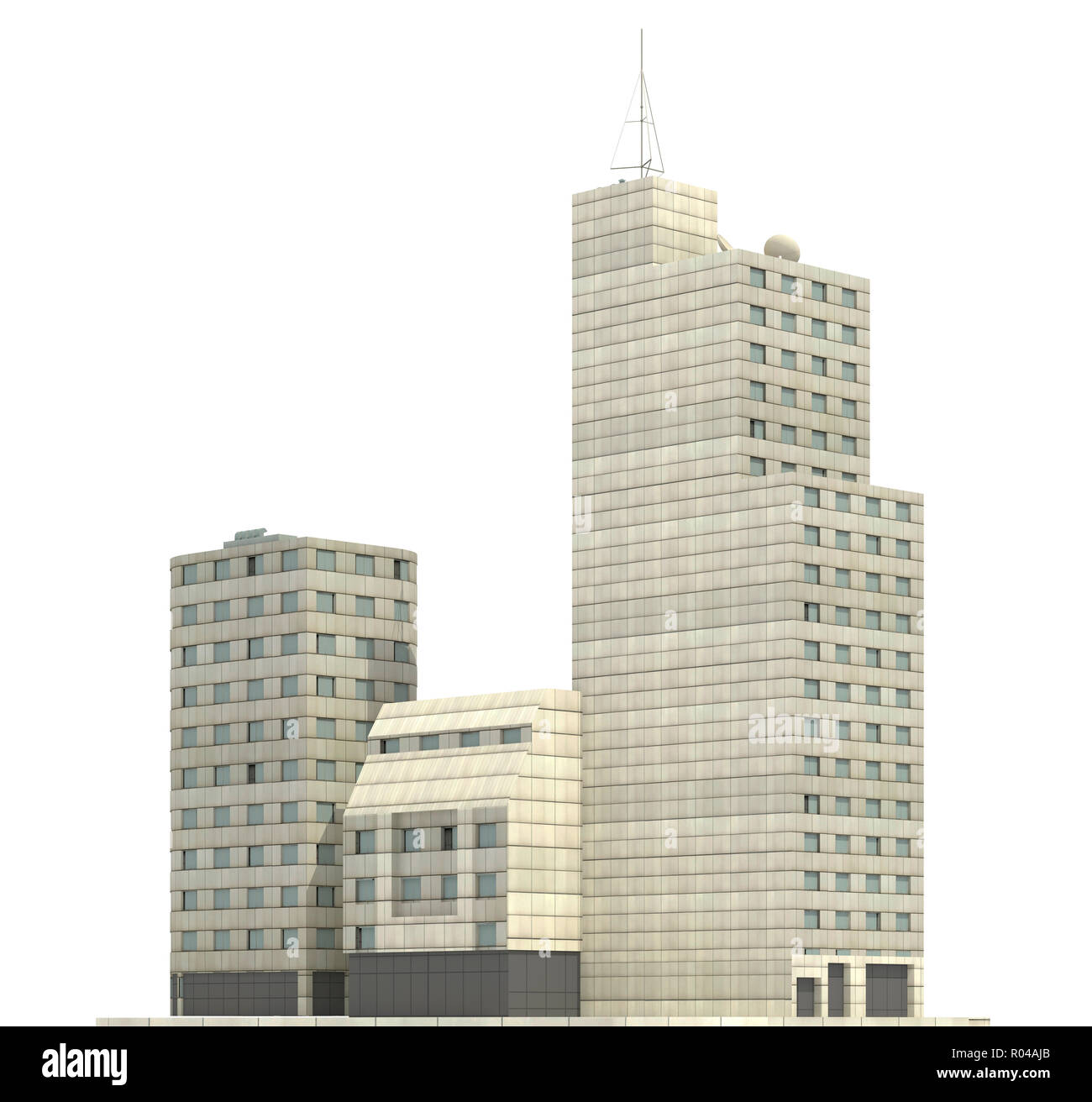 Modern buildings isolated on white background 3d illustration Stock ...