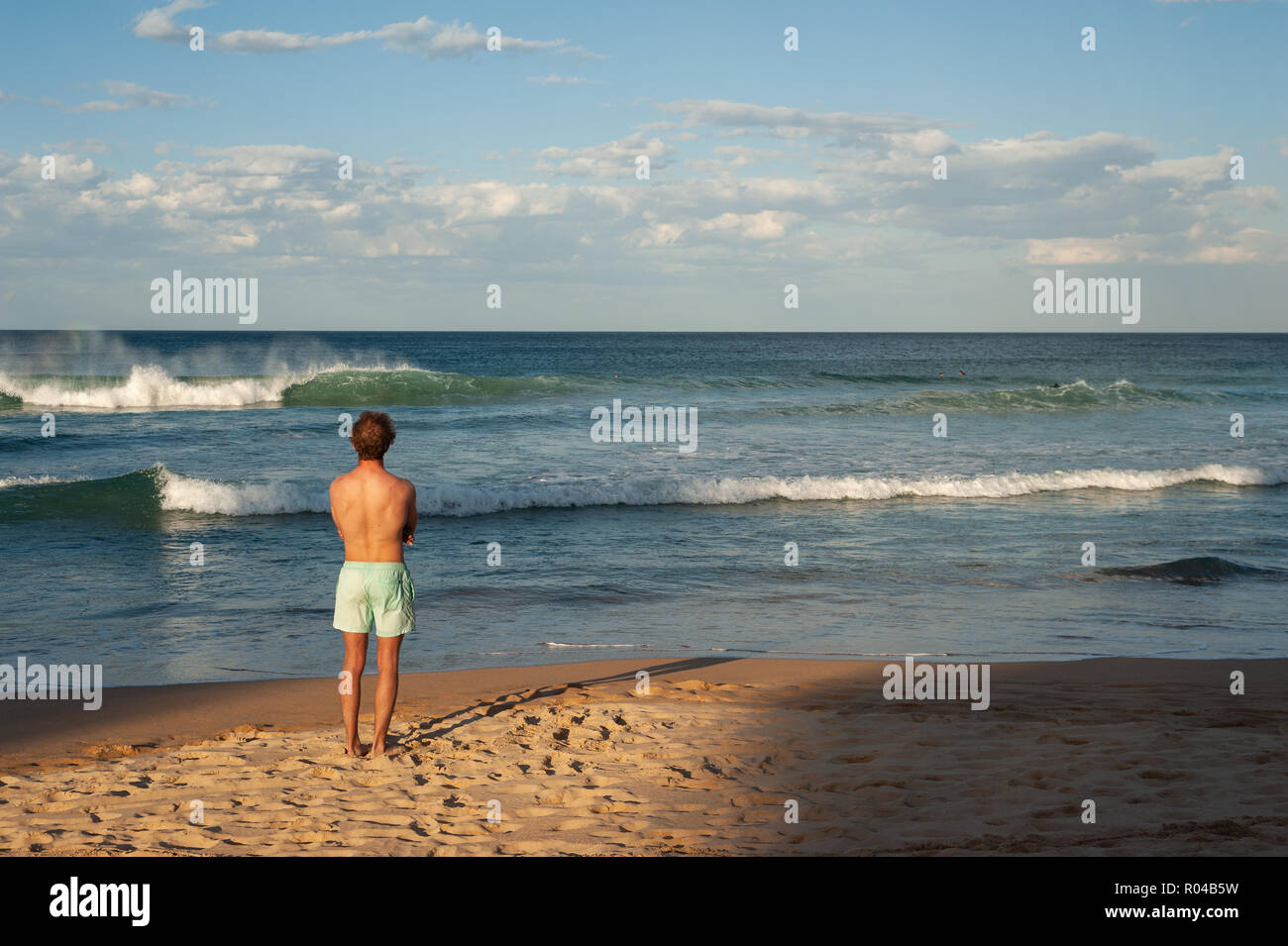 Sydney, Australia, Young Man on Manly Beach Stock Photo - Alamy