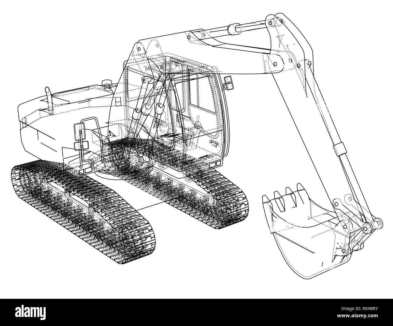 Excavator concept outline. Vector Stock Vector Image & Art - Alamy