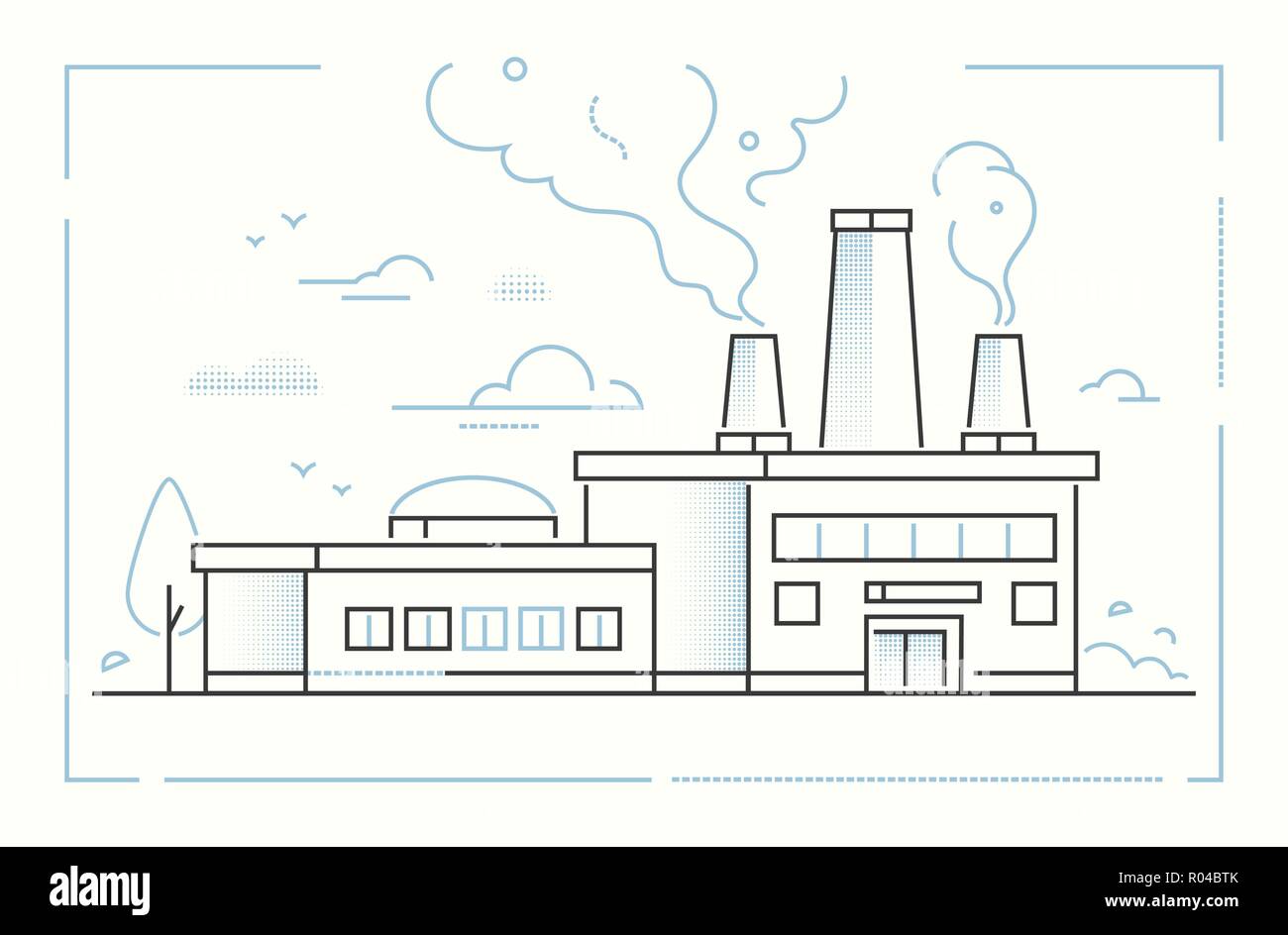 Factory - modern line design style vector illustration Stock Vector ...