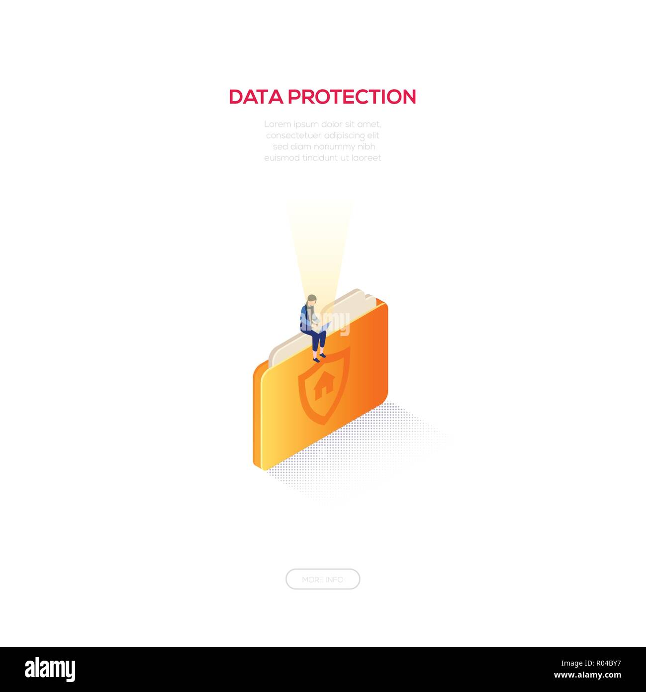 Data protection - modern isometric vector web banner Stock Vector Image ...