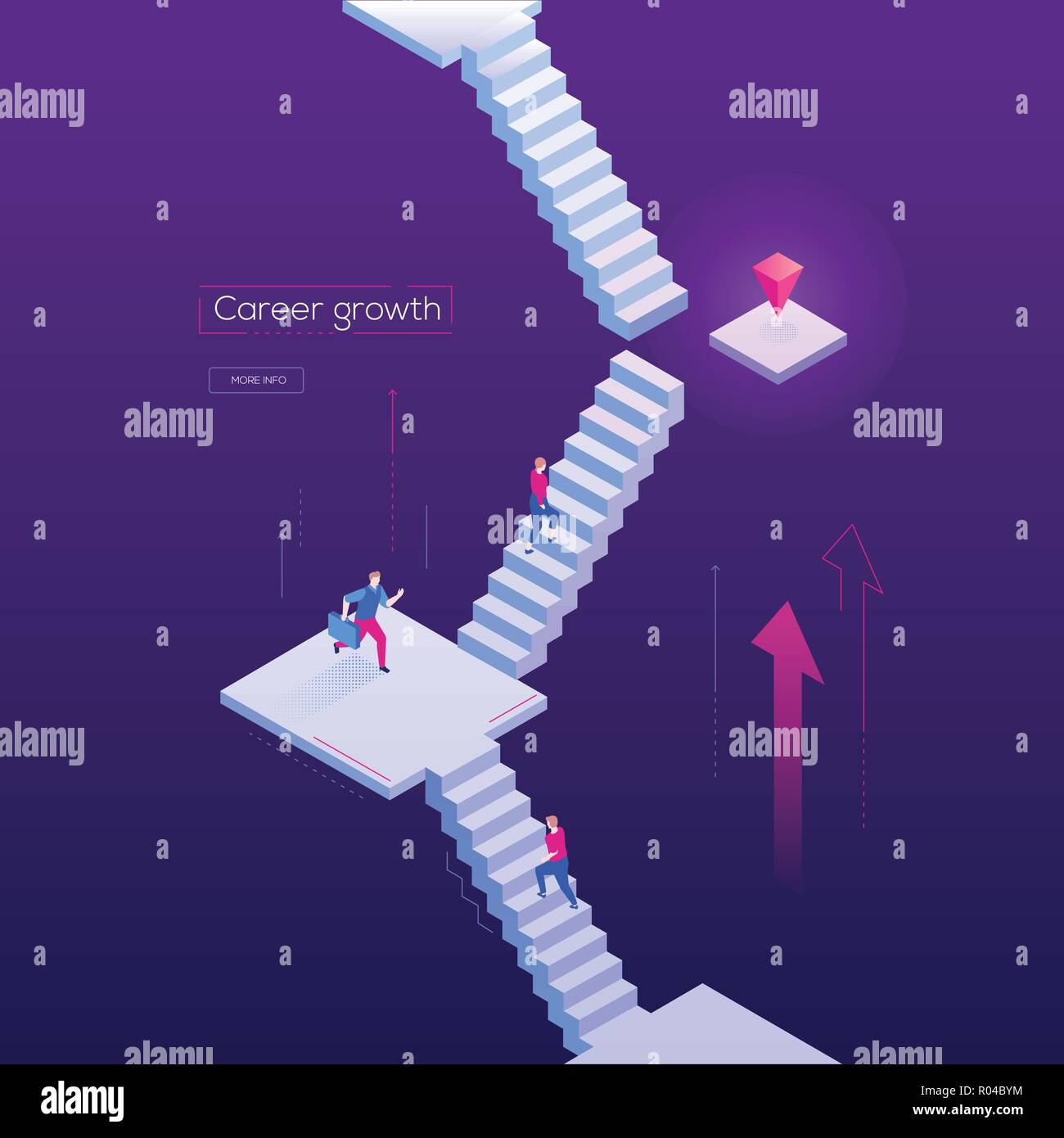 Career growth - modern isometric vector web banner Stock Vector Image ... Career growth - modern isometric vector web banner Stock Vector Image ...
