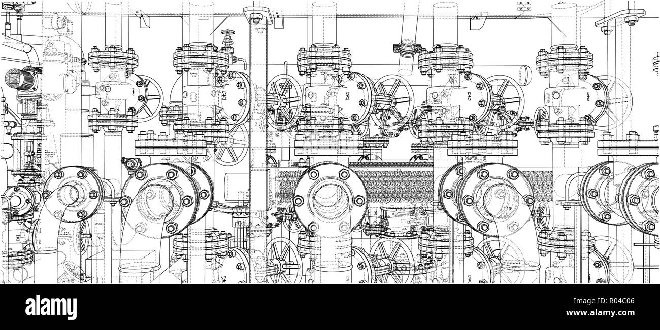 Sketch of industrial equipment. Vector Stock Vector Image & Art - Alamy