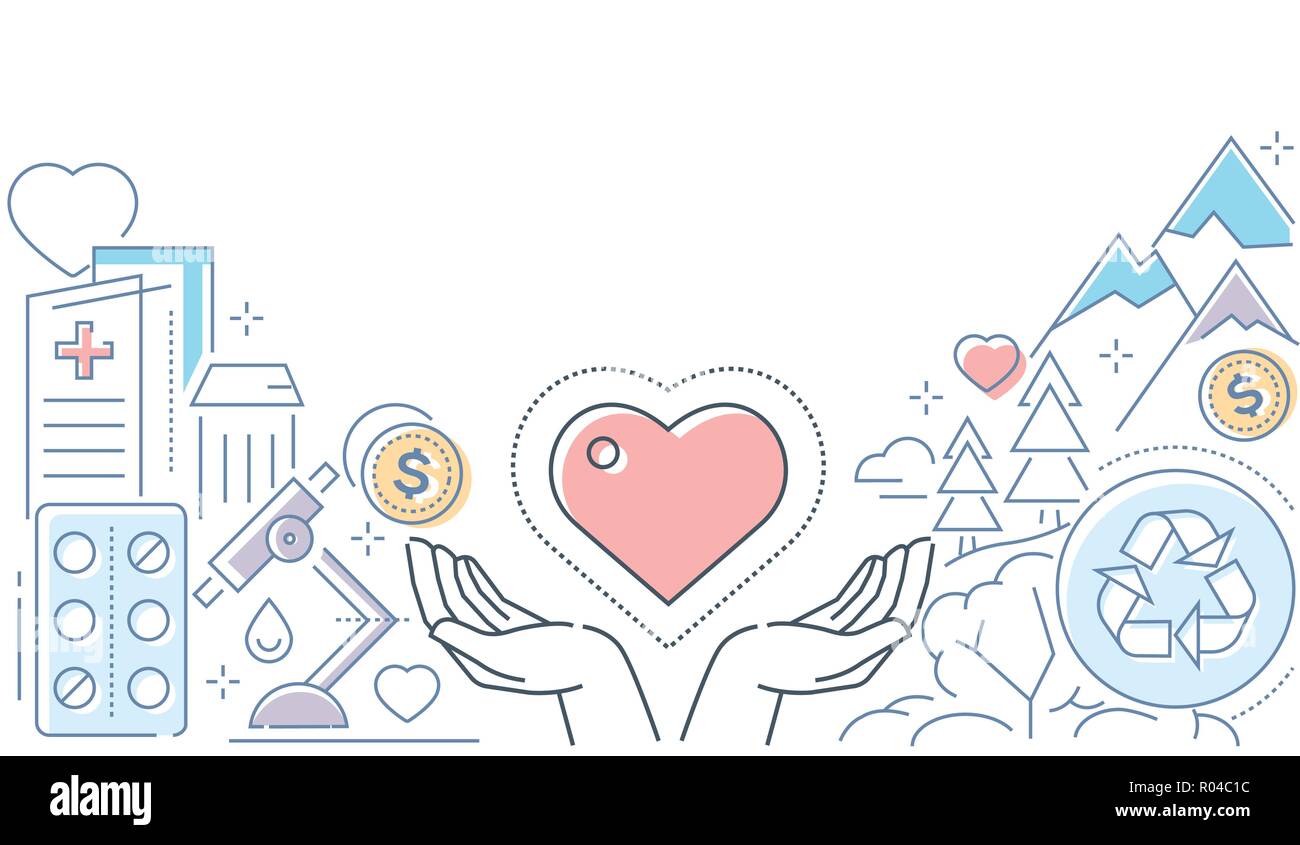 Charity vector line design hi-res stock photography and images - Alamy