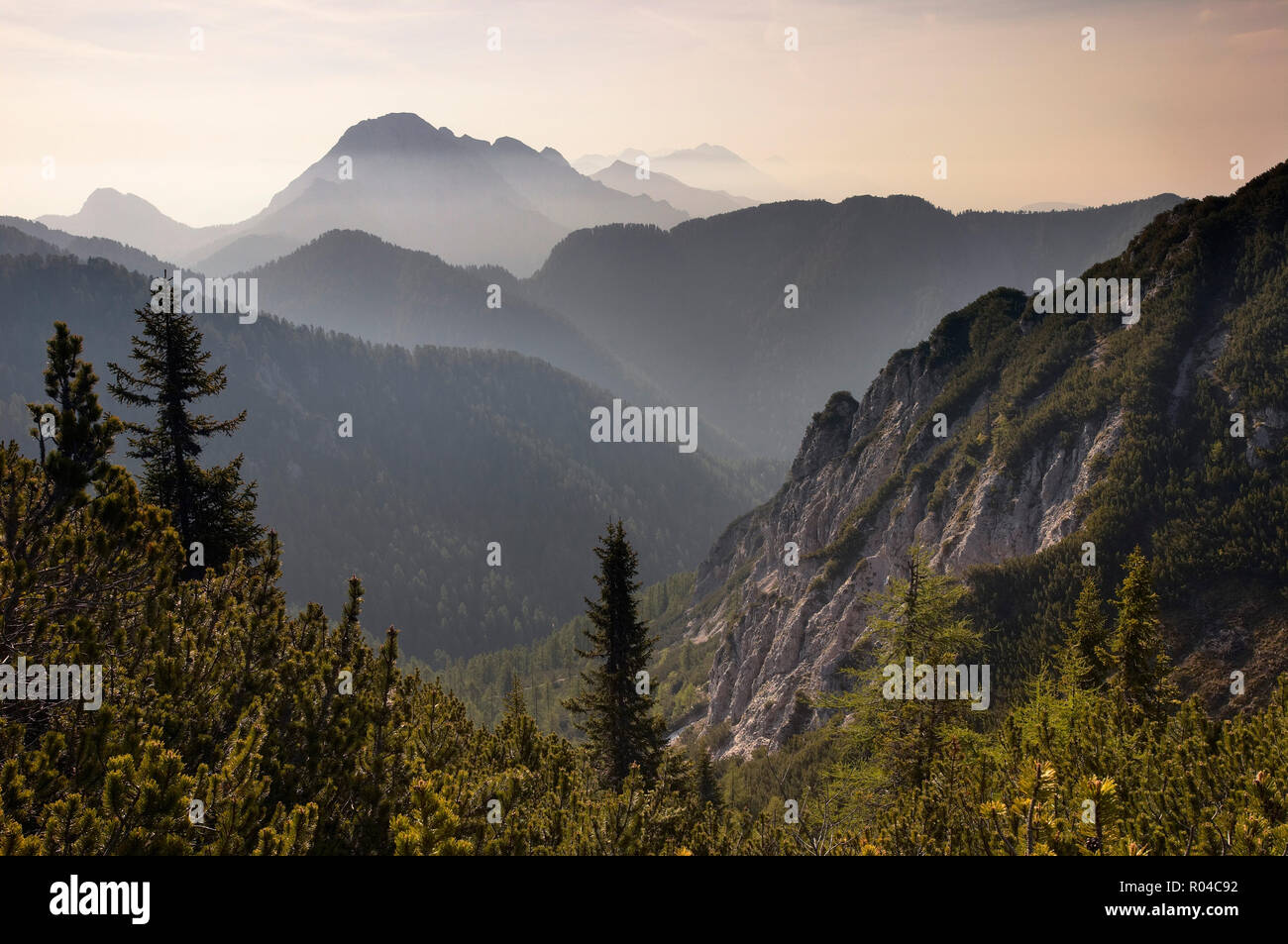 Karavanke Mountains at dawn, Slovenia Stock Photo - Alamy