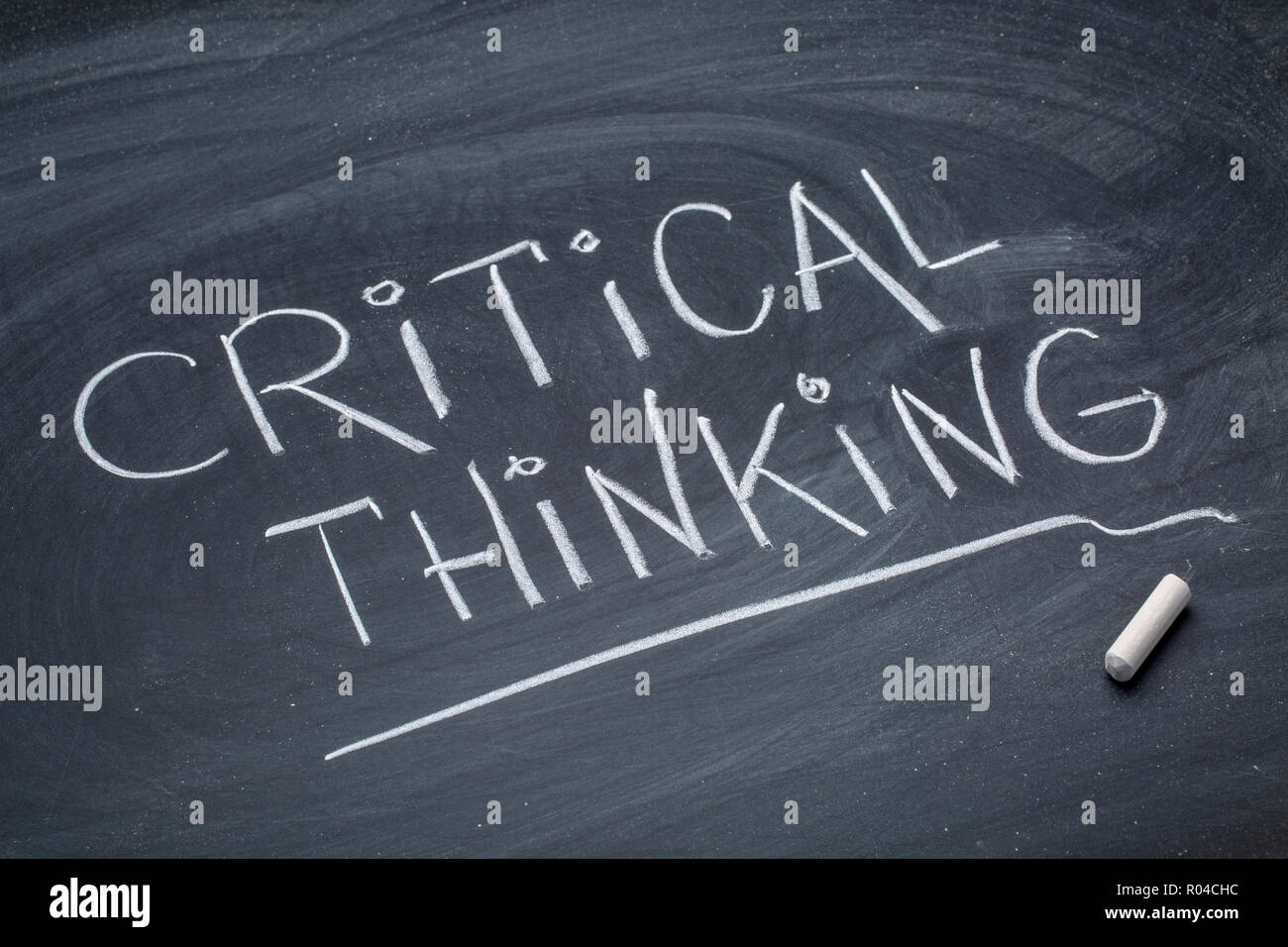 Critical thinking - white chalk handwriting on a blackboard Stock Photo ...
