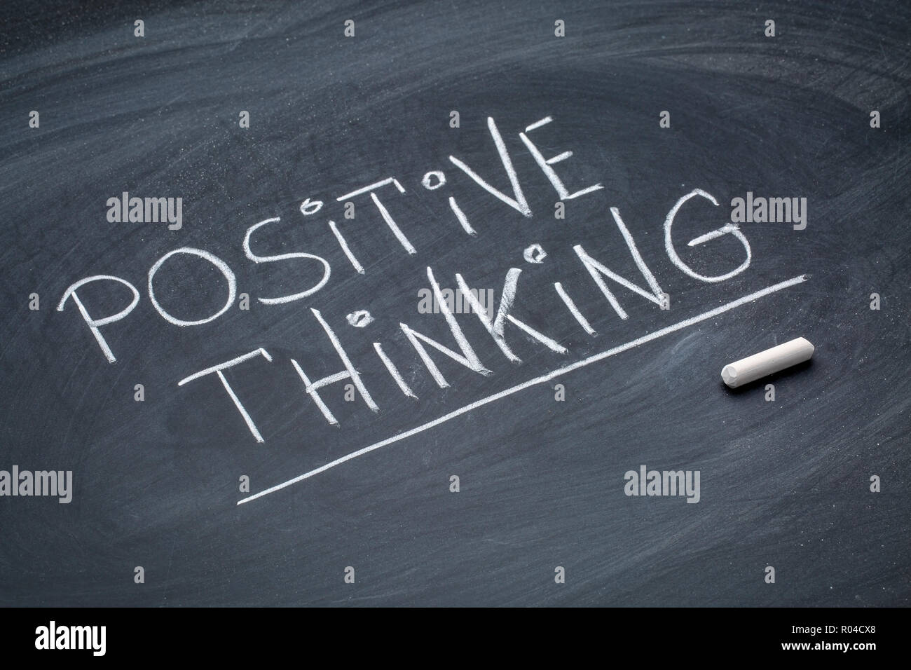 positive thinking - white chalk handwriting on a blackboard Stock Photo ...