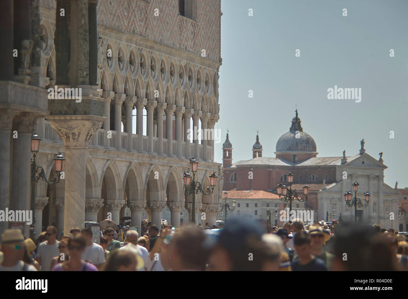 Piazza San Marco in Venice crowded with tourists during a very busy ...