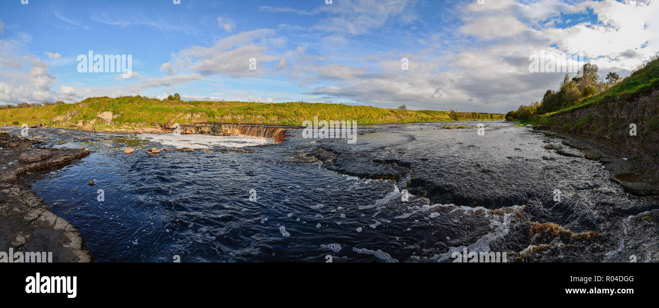 Tosno waterfall — attraction in one of settlements of Leningrad region ...