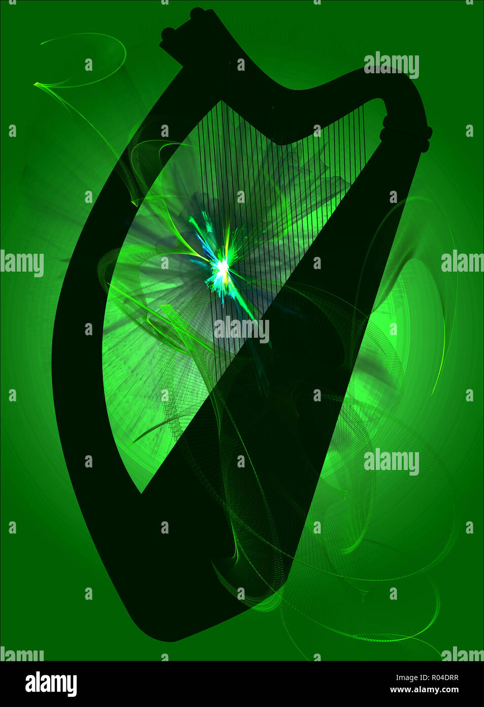 A traditional Irish harp silhouette abstract Stock Photo - Alamy