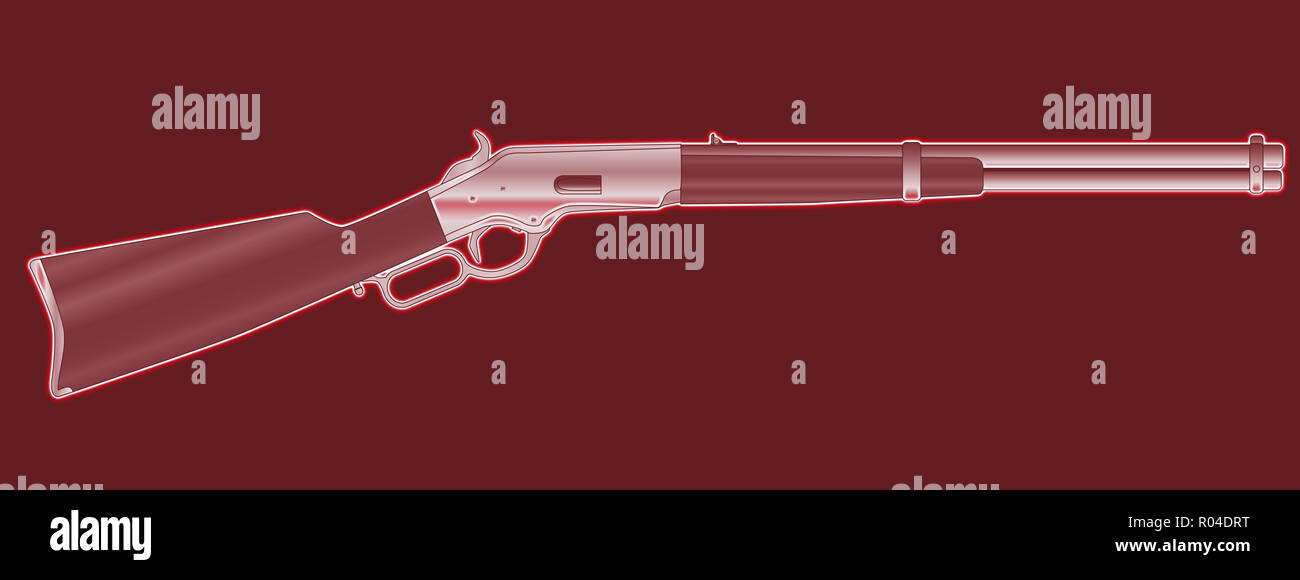 A typical wild west rifle isolated on a color background Stock Photo ...