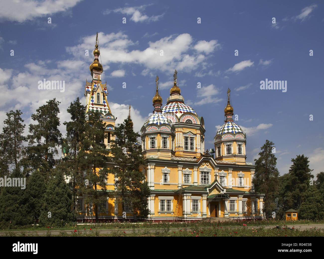 Ascension Cathedral (Zenkov Cathedral) in Almaty. Kazakhstan Stock ...