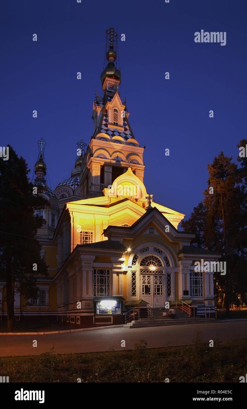 Ascension Cathedral (Zenkov Cathedral) in Almaty. Kazakhstan Stock ...