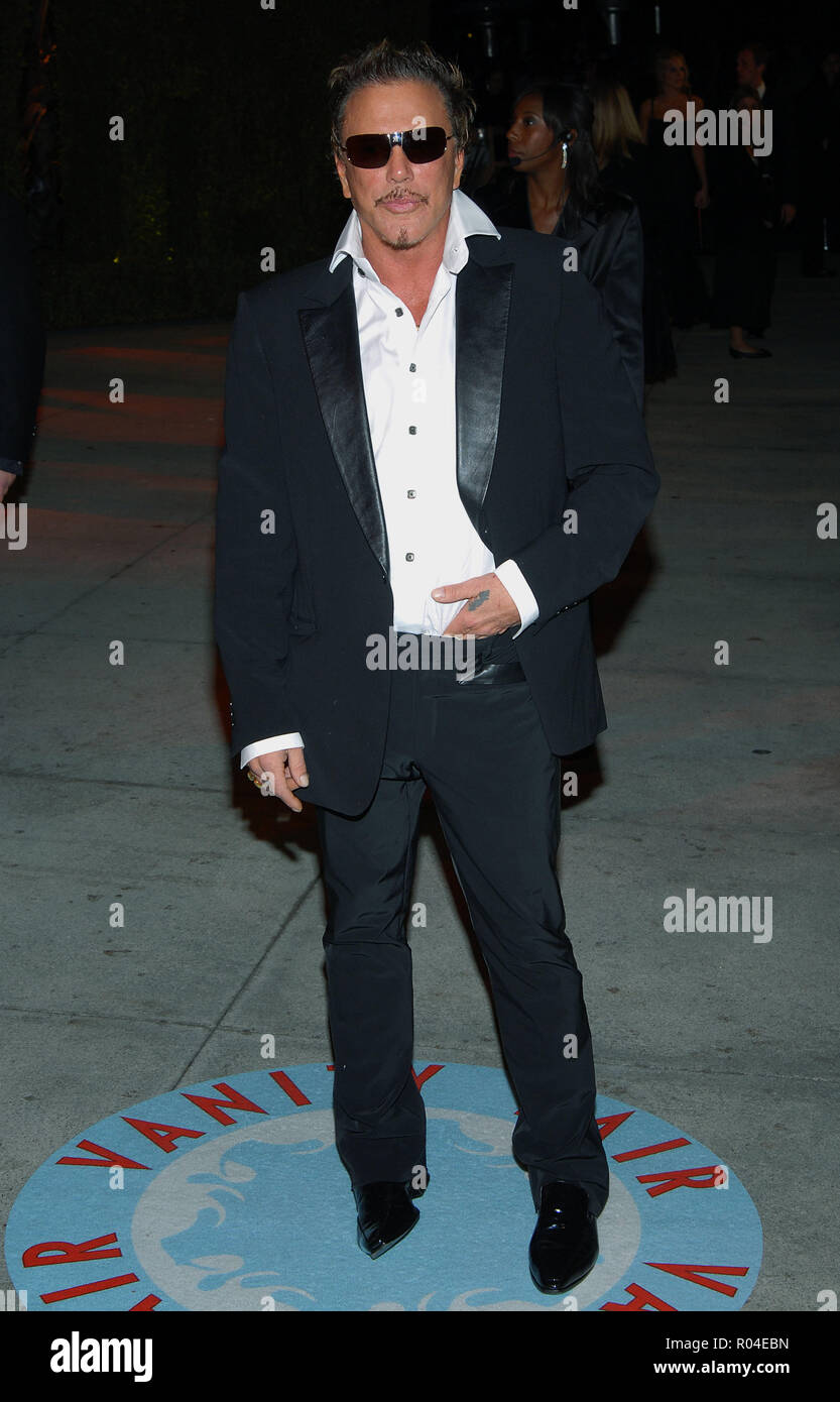 Mickey Rourke arriving at the Vanity Fair party for the 78th Annual ...