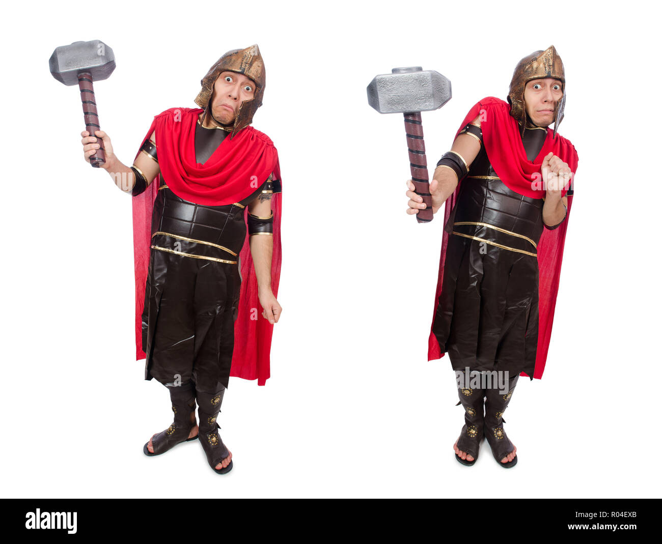 Gladiator with hammer isolated on white Stock Photo - Alamy