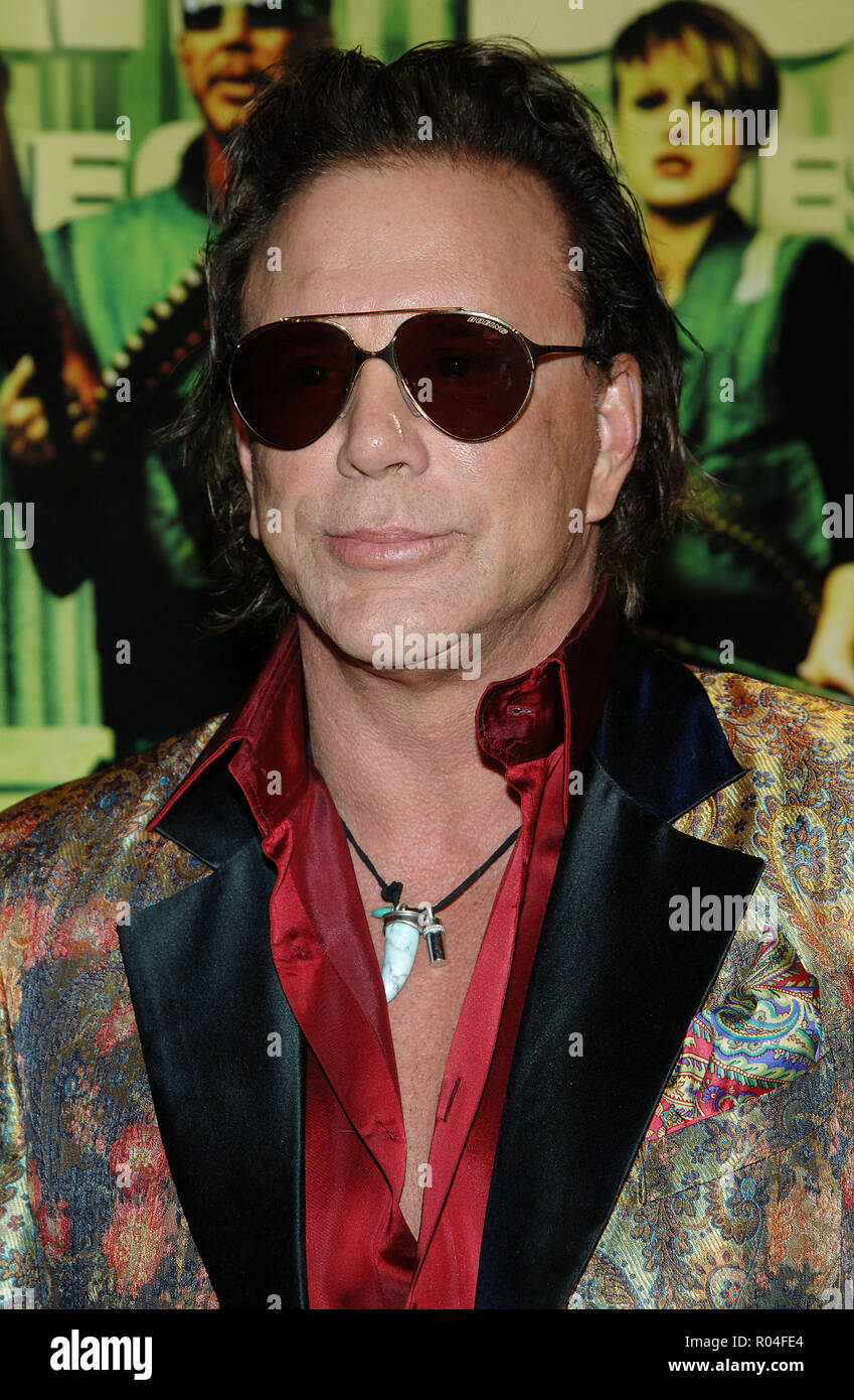 Mickey Rourke arriving at the DOMINO Premiere at the Chinese Theatre in ...