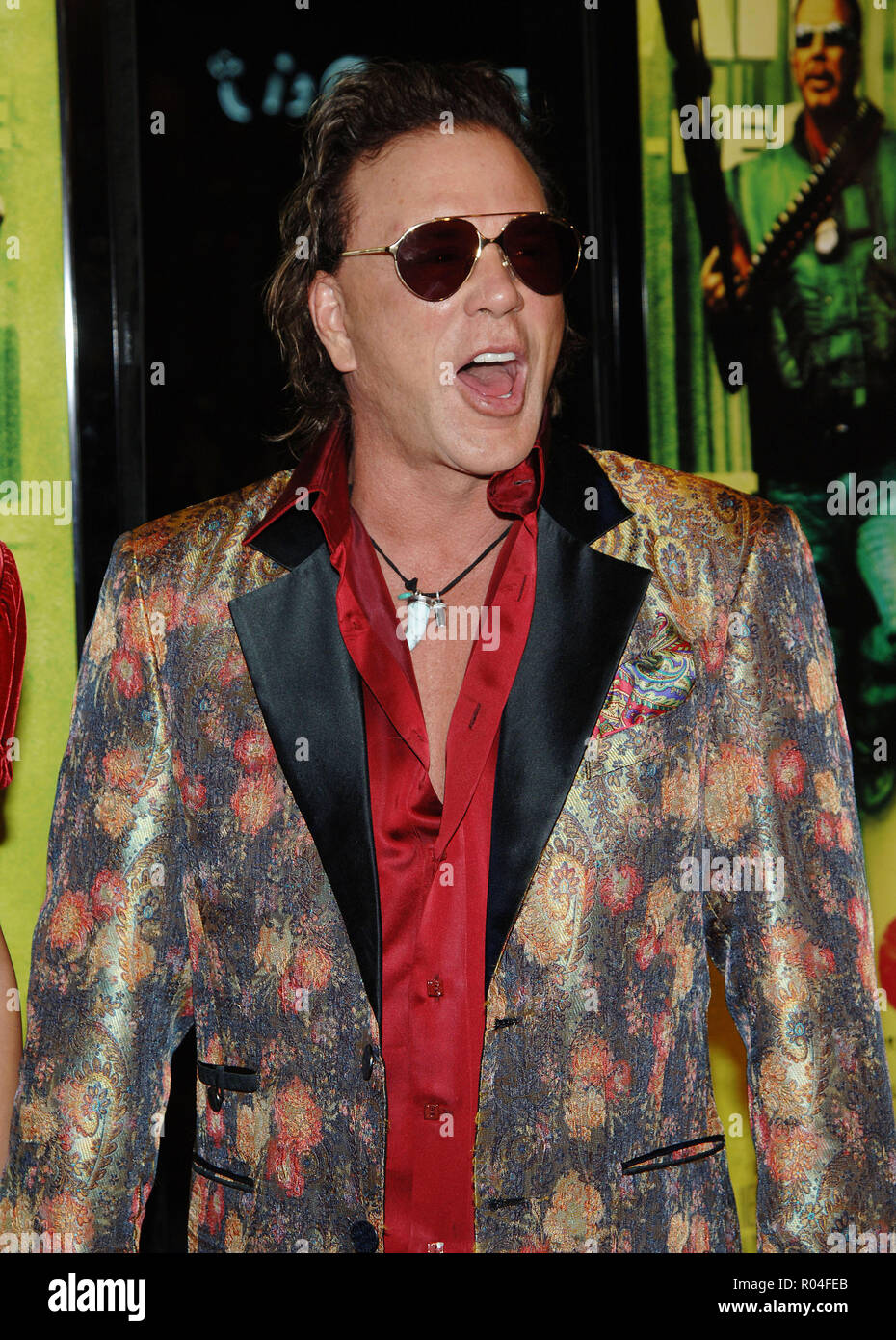 Mickey Rourke arriving at the DOMINO Premiere at the Chinese Theatre in ...