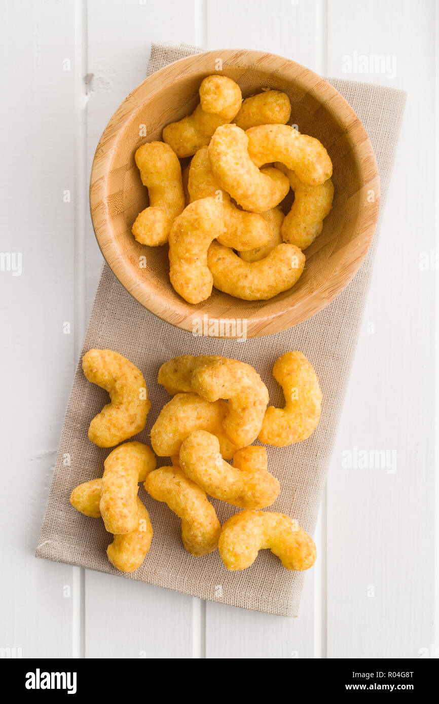 Crispy Peanut Puffs in bowl. Top view Stock Photo - Alamy