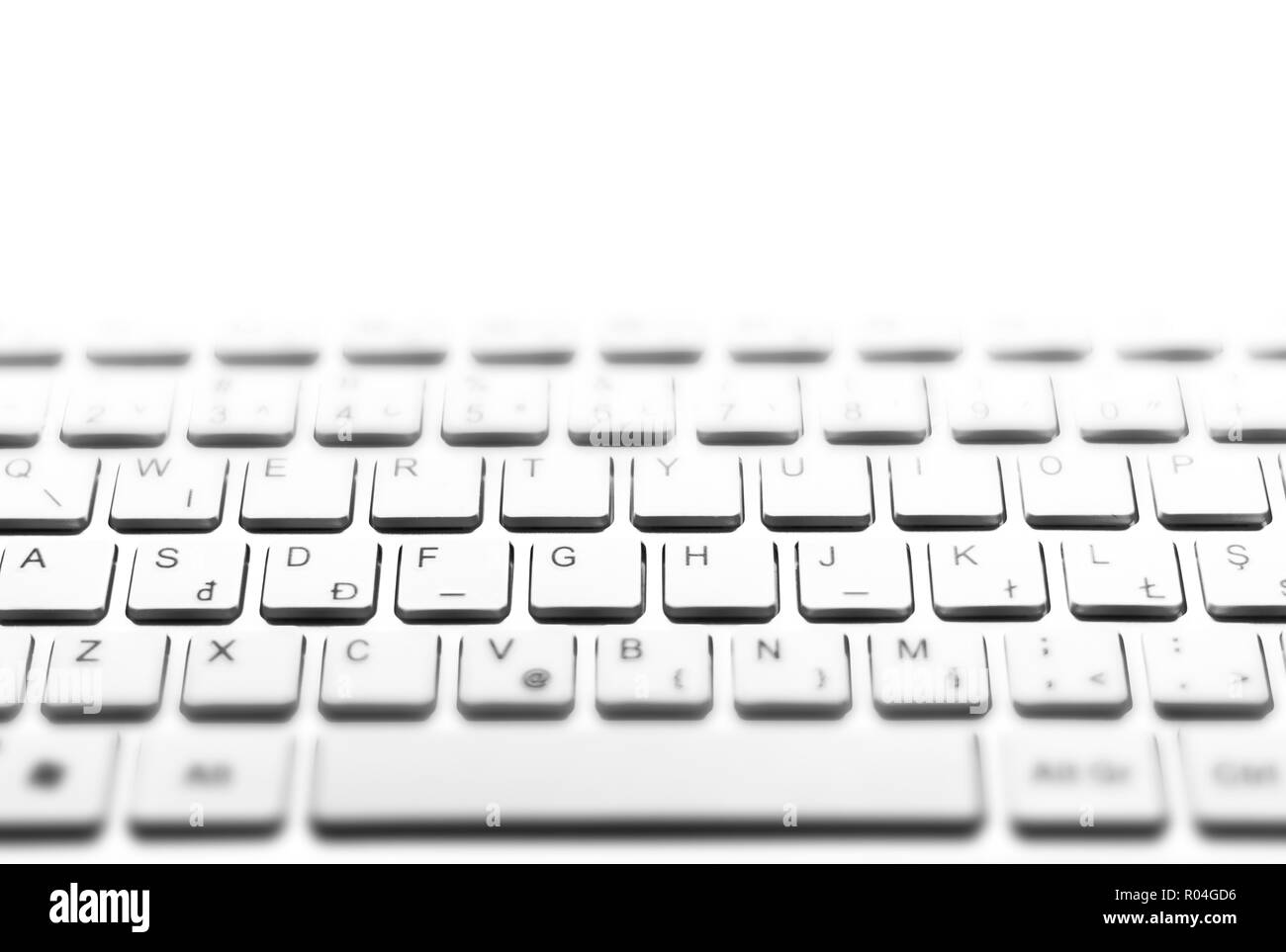 White keyboard on white background Stock Photo - Alamy