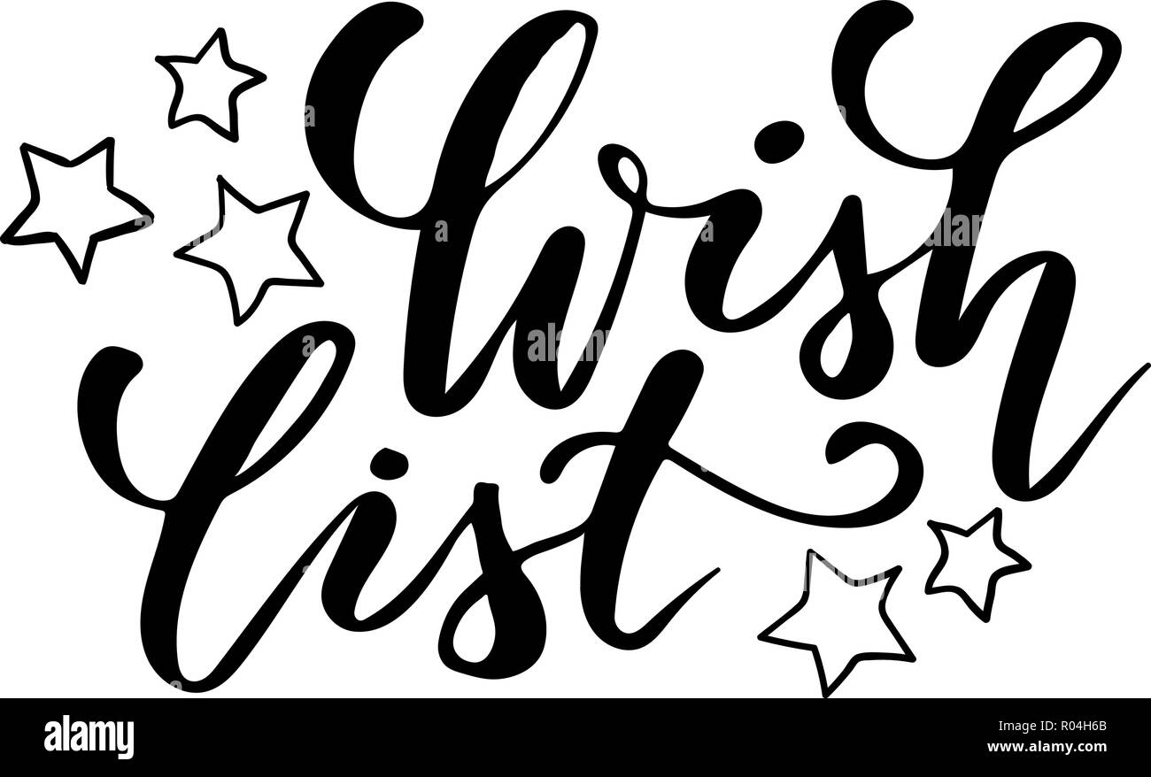 Brush calligraphy wish list Stock Vector Image & Art - Alamy