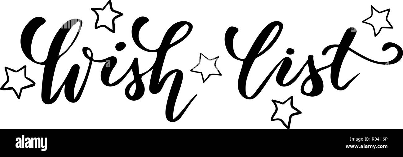Brush calligraphy wish list Stock Vector Image & Art - Alamy