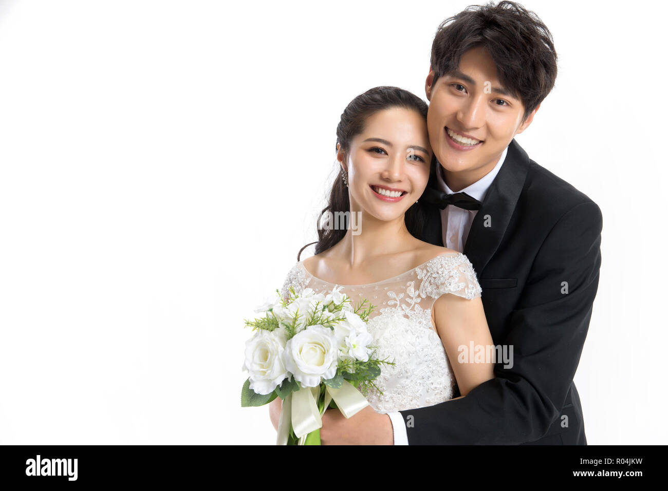 Romance of the bride and groom Stock Photo - Alamy