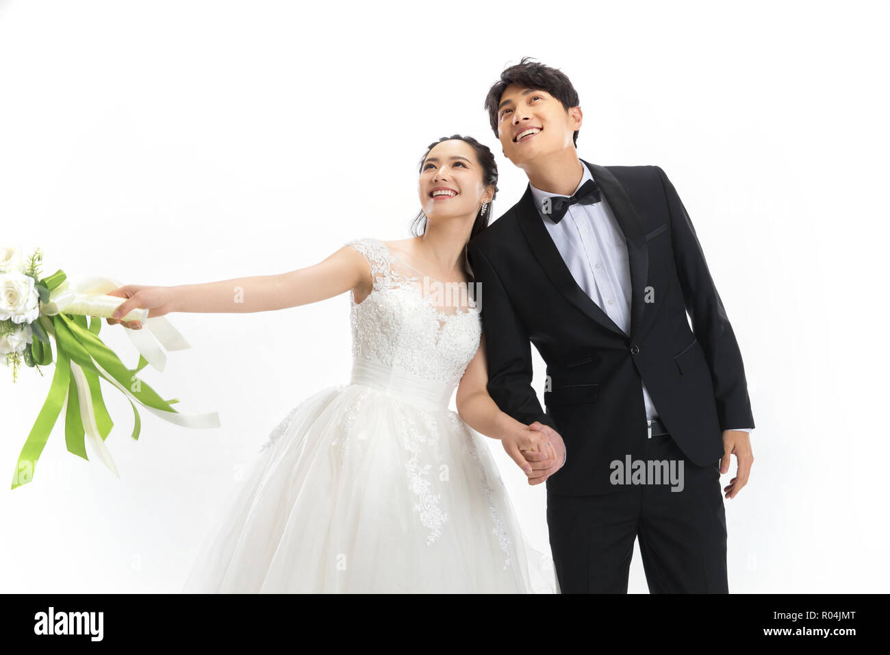 Romance of the bride and groom Stock Photo - Alamy
