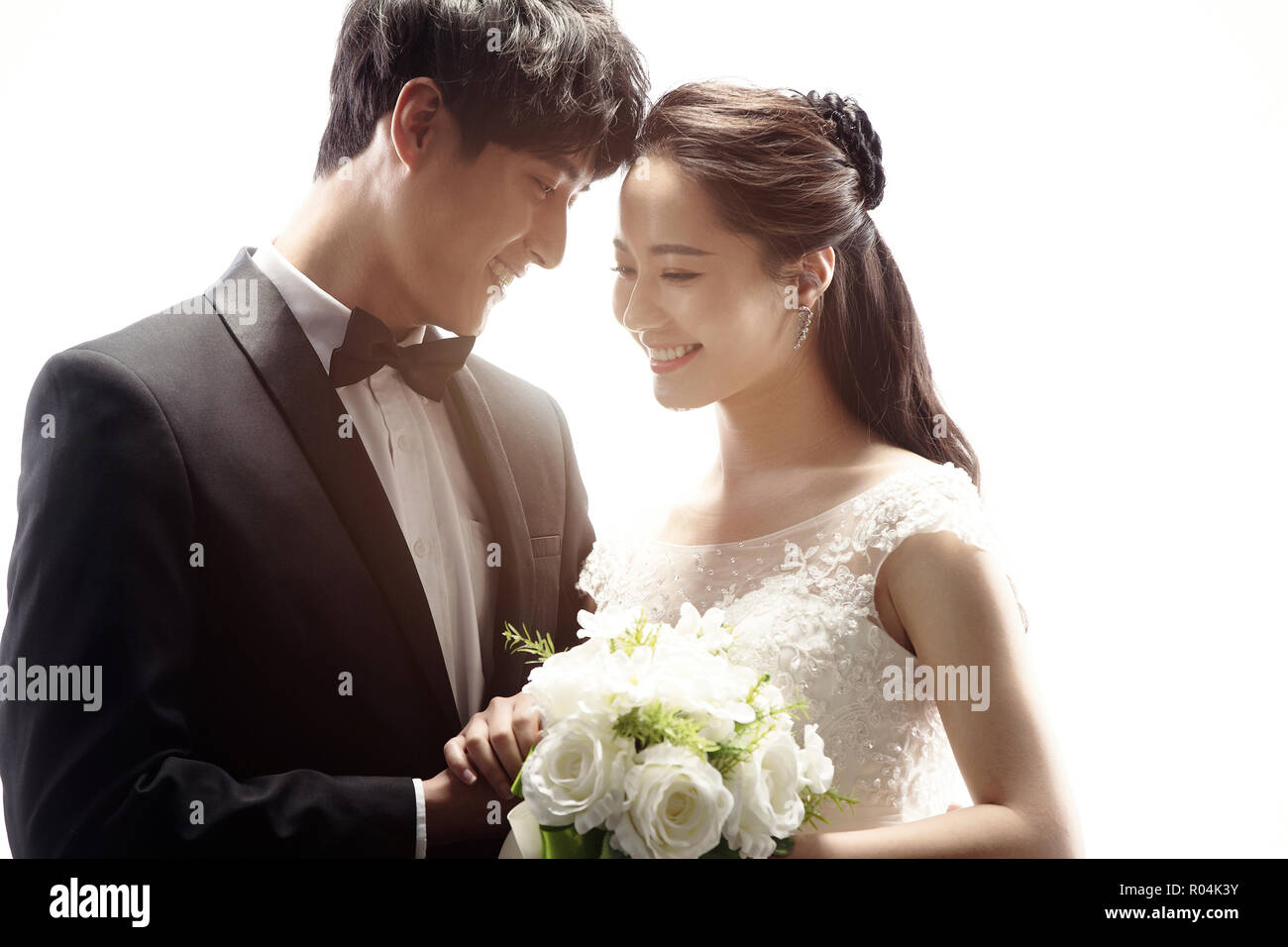 Romance of the bride and groom Stock Photo - Alamy